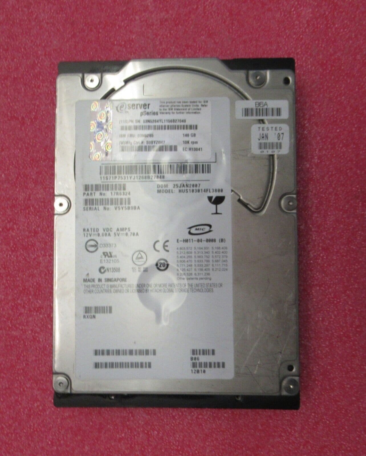 IBM Hitachi 146GB 10K SCSI U320 3 5" Hot Swap Hard Drive 17R6324 ...
