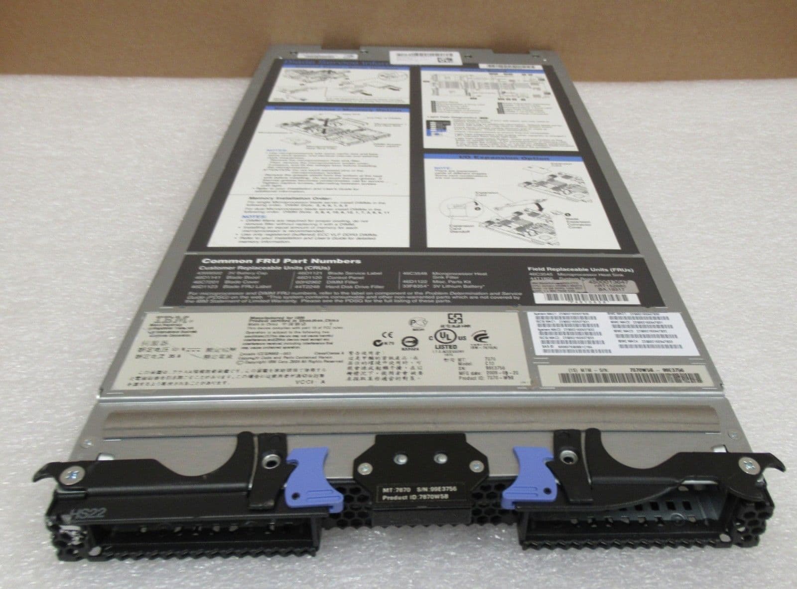 IBM HS22 Blade Server 7870-W5B 2x Xeon Quad-Core E5520 2 26GHz 12GB Ram