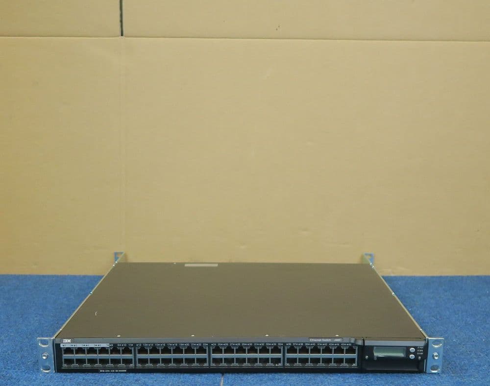 IBM J48E 4273-E48 48 Port 10/100/1000 Base T 2 x PSU Ethernet Switch with rails