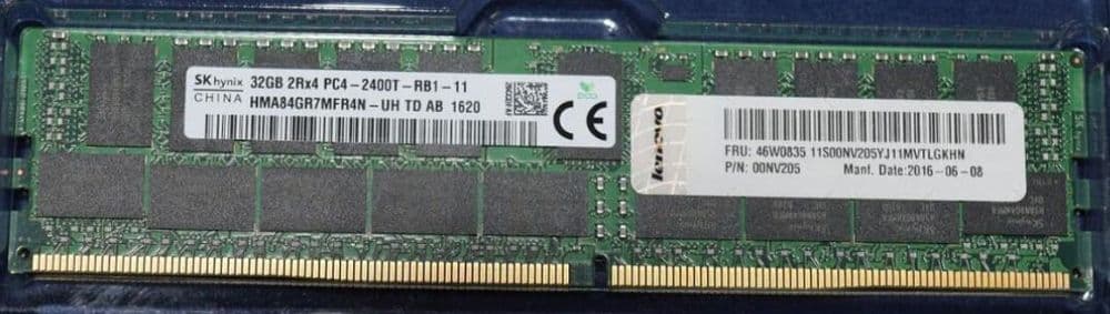 IBM LENOVO 32GB 2RX4 PC4-2400T-R DDR4 ECC Server RAM 00NV205 46W0835 46W0833