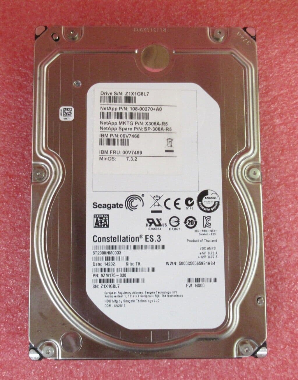 IBM NetApp 2TB 3 5" 7 2K SATA 6Gb/s 64MB Hard Drive HDD X306A-R5 ...