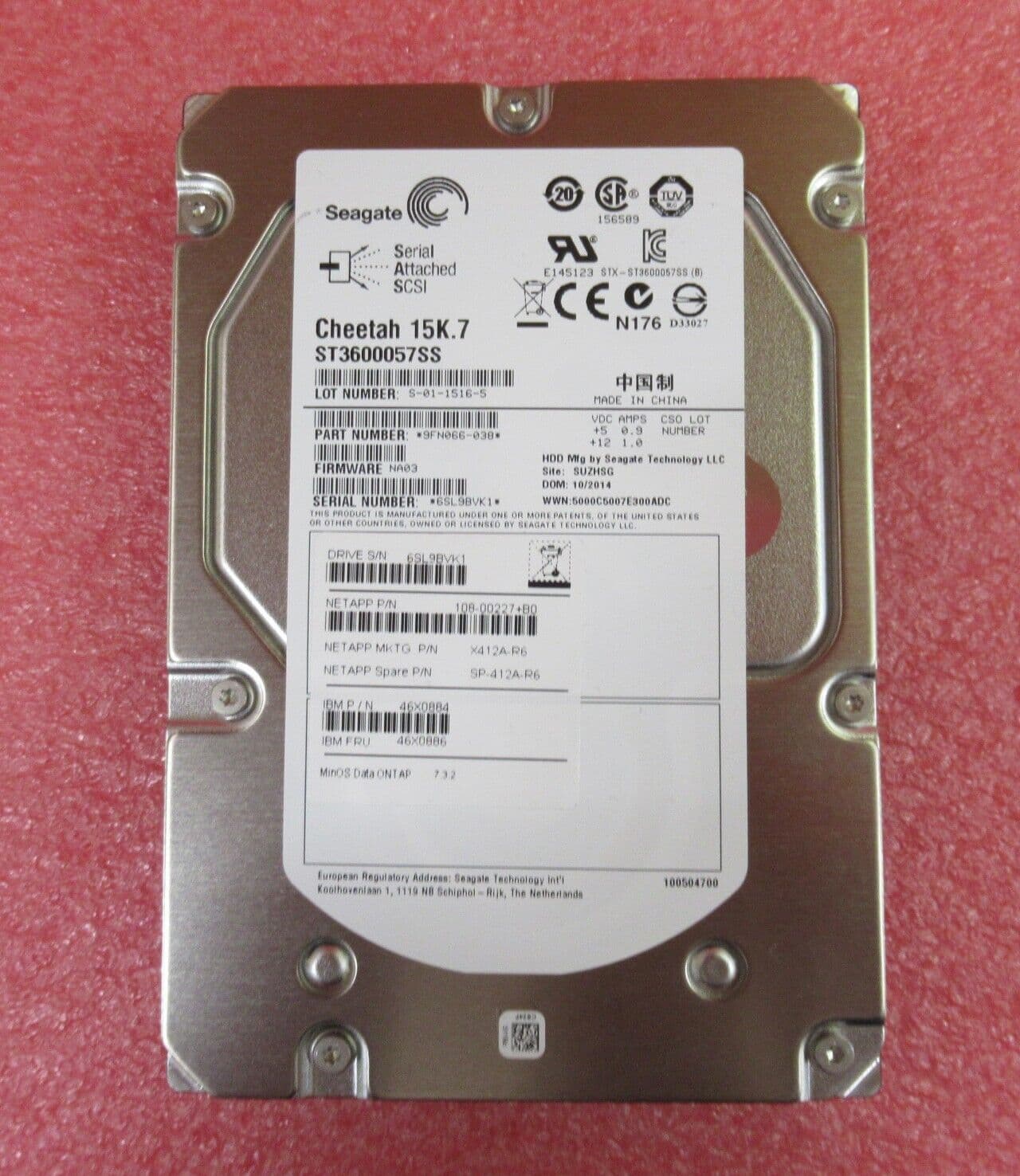 IBM NetApp 600GB 15K SAS 6Gb/s 3 5" 64MB Hard Drive HDD 46X0886 X412A ...