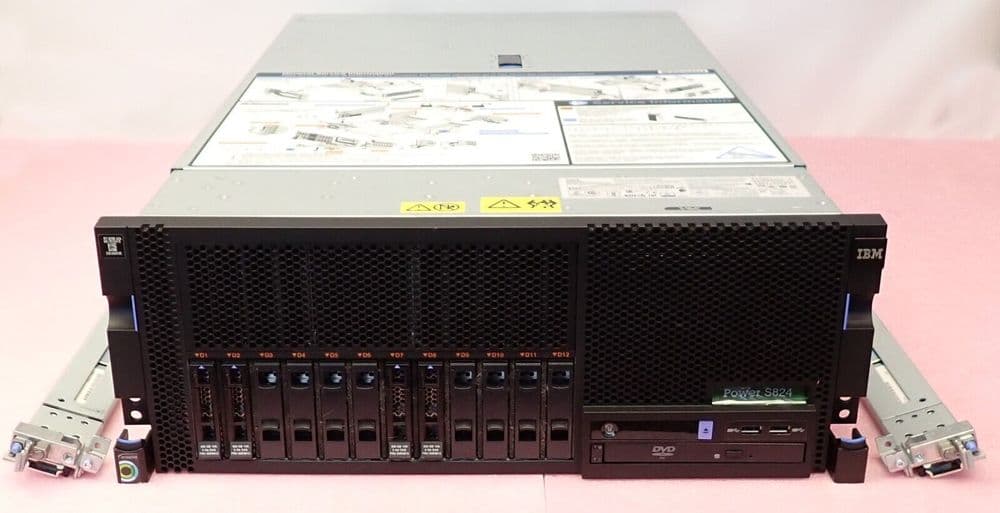 IBM Power S824 8286-42A 2x 8C Power8 CPU 1024GB RAM 4x 300GB HDD 12Bay ...