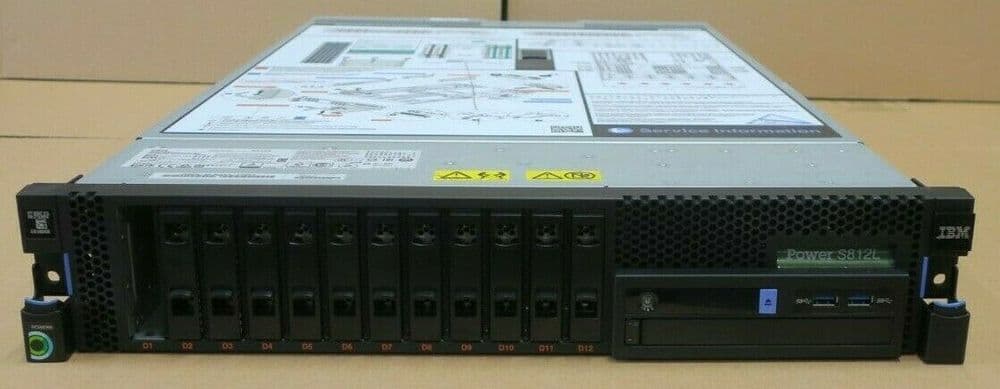 IBM Power8 S812L 8247-21L 10C Power8 3 42GHz 512GB Ram 12x 2 5" Bay 2U ...