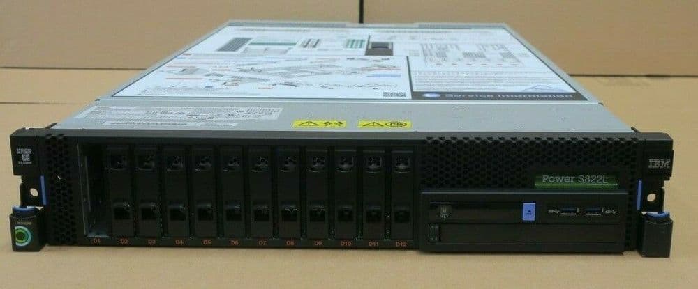 IBM Power8 S822L 8247-22L 2x 10C Power8 3 42GHz 1TB Ram 12x 2 5" Bay 2U ...
