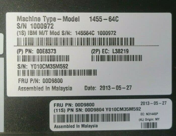 IBM RackSwitch G8264 1455-64C 48x 10GbE SFP 4x 40GbE QSFP 1U Rack Mount ...