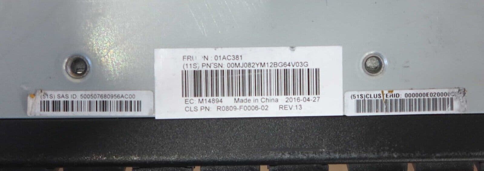 IBM Storwize V5000 Gen2 Expansion Array 19 x 600GB 15k 5 x 800Gb SSD