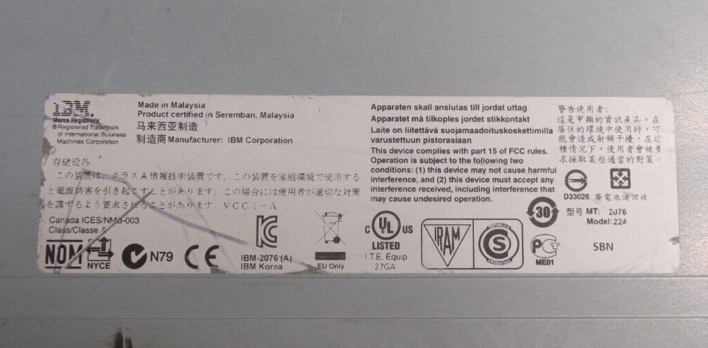 IBM Storwize V7000 Expansion Array 24x 2 5" Bay 2076-224 2x PSU No ...