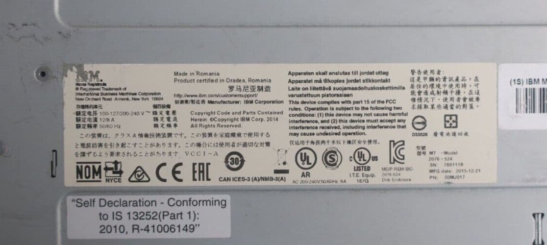 IBM Storwize V7000 G2 Gen2 Control Array 2076-524 24x 2 5" 2x ...