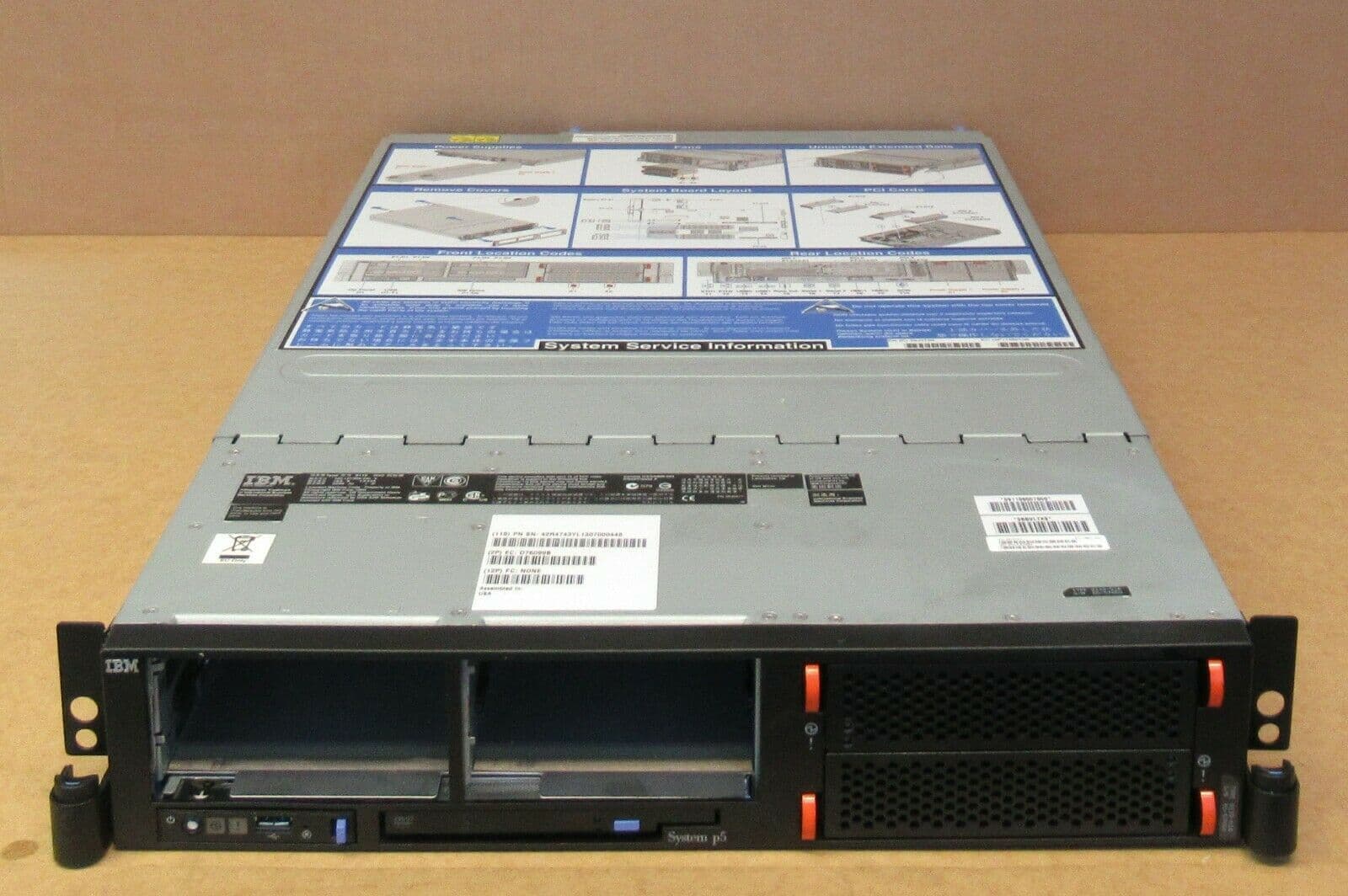 IBM System P5 510 4x 3 5" Bays 1U Rack Server Chassis ONLY