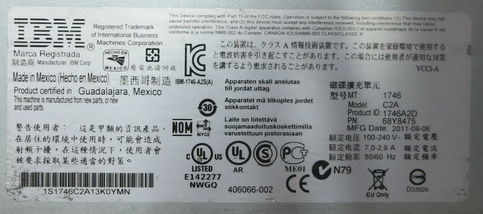 IBM System Storage DS3512 12x 3 5" Bay Disk Shelf 1746-C2A 2x I/F ...