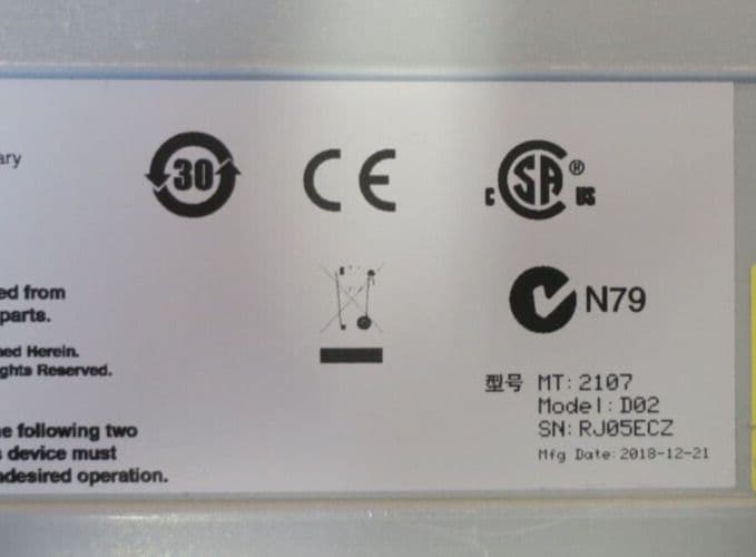 Ibm System Storage Ds8000 2107 D02 12x 3 5 Bay Dual Controller 12x 6tb 3 5 Hdd