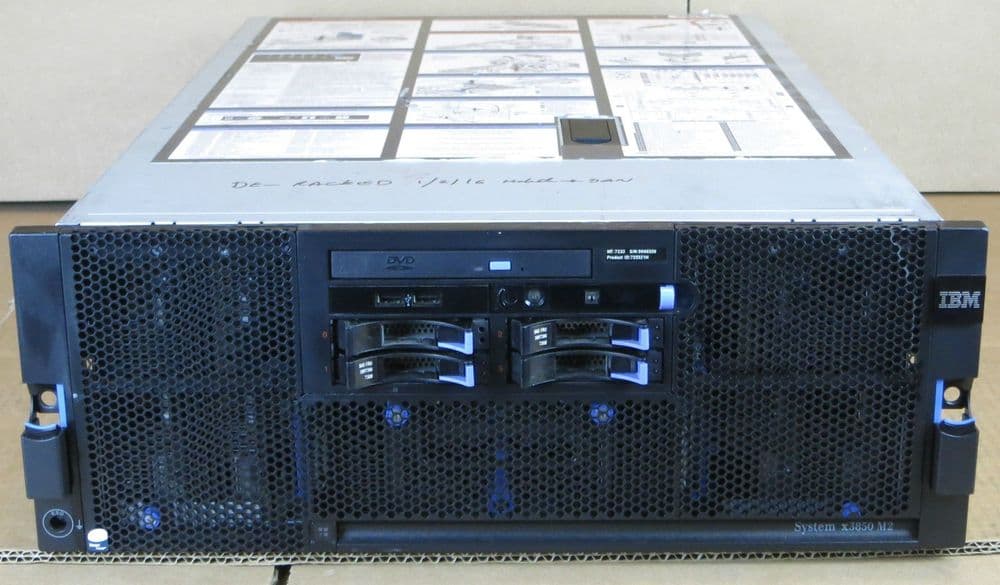 IBM X3850 M2 4x SIX-CORE XEON E7450 2 4GHz 64GB 2x 72GB 2x 73GB RAID ...