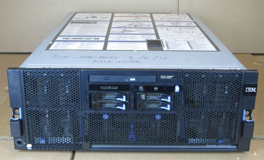 IBM X3850 M2 4x SIX-CORE XEON E7450 2 4GHz 64GB RAM 4x 73GB RAID Rack Server