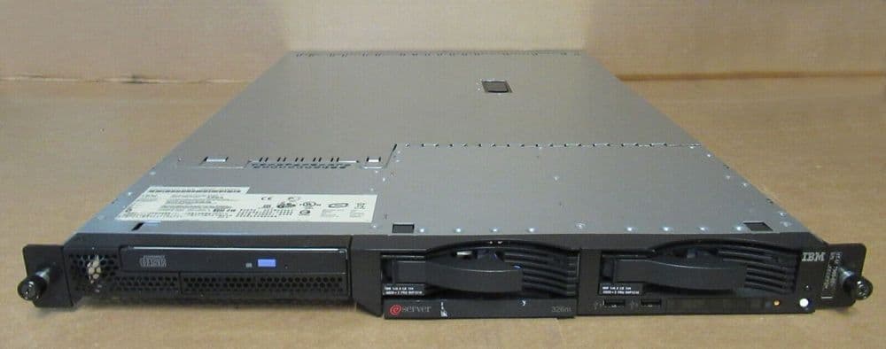 IBM XSeries 326M 2x Dual Core CPU 2 4GHz 4GB Ram 2x 146 8GB HDD 1U Server