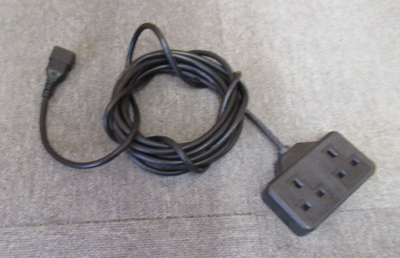 IEC C14 Male To 2 Gang UK Socket Black Extension Mains Cable 4 5M