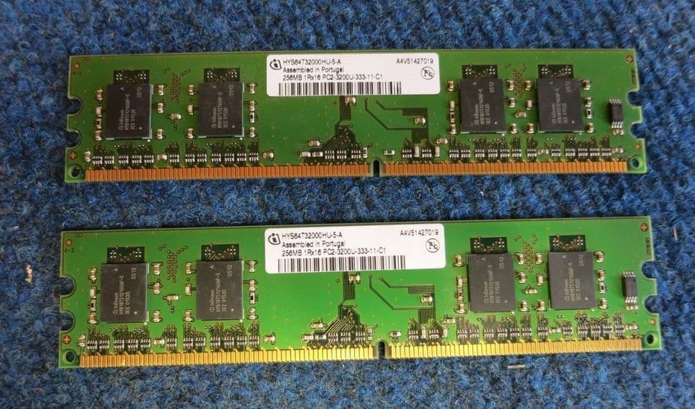 Infineon HYS64T3200HU-5-A 2 x 256MB 512MB DDR2 DIMM PC3200 240-Pin RAM ...