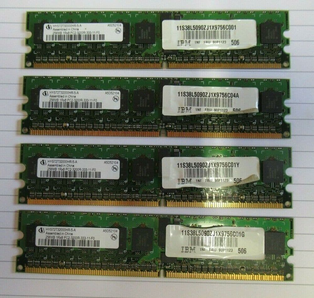 Infineon HYS72T32000HR-5-A 90P1123 1GB 4x256MB PC2-3200 DDR2 ECC CL3 ...