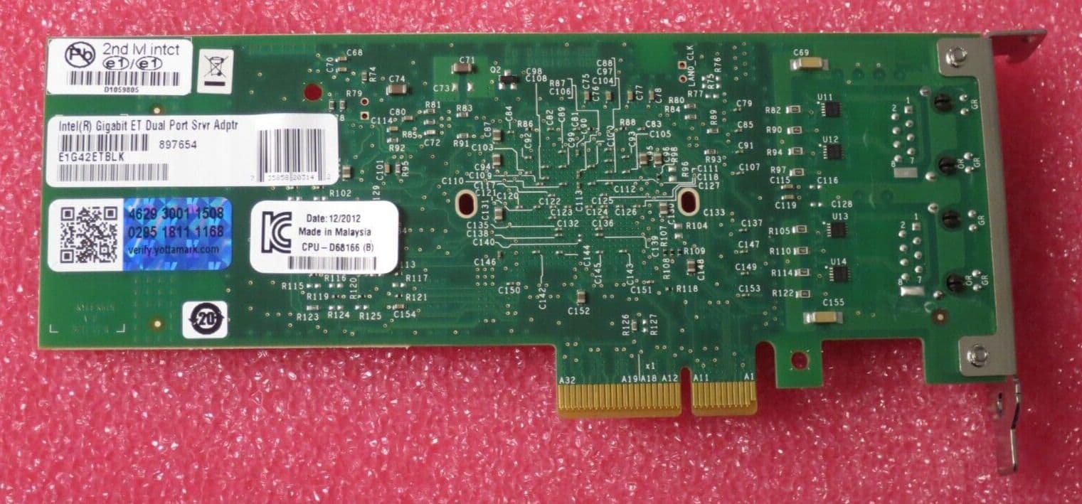 Intel Dual Port Gigabit Ethernet Network Server Adapter E1G42ETBLK