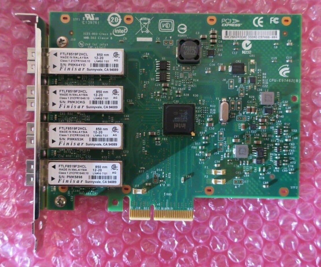 Intel Ethernet Server Adapter I340-F4 PCIE 1000Base-SX E1G44HFBLK Quad ...