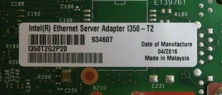 Intel I350-T2 Dual Port Gigabit Ethernet Server Network Adapter I350T2G2P20