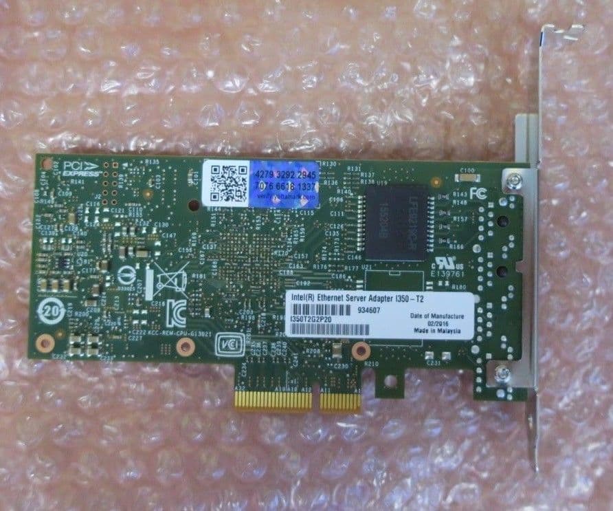 Intel I350-T2 Dual Port Gigabit Ethernet Server Network Adapter PCIe PCI-E