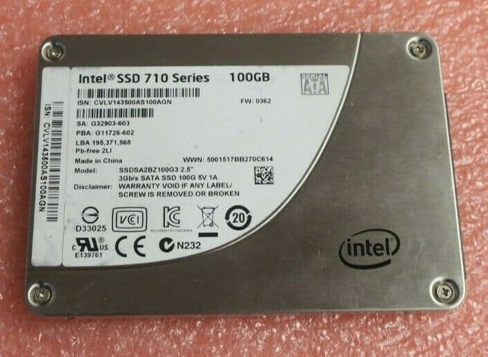 Intel SSD 710 Series 100GB SATA 3Gb/s 2 5" SSD Solid State Drive ...