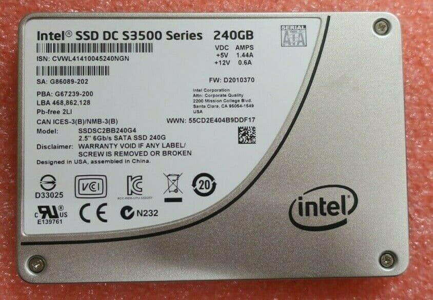 Intel SSD DC S3500 Series 240GB SATA 6G 2 5" SSD Solid State Drive ...