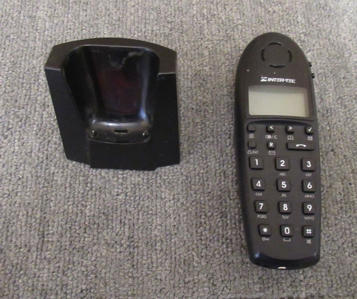 Inter-tel 2040 DECT Telephone Handset Desk Stand Chargering Cradle & AC ...