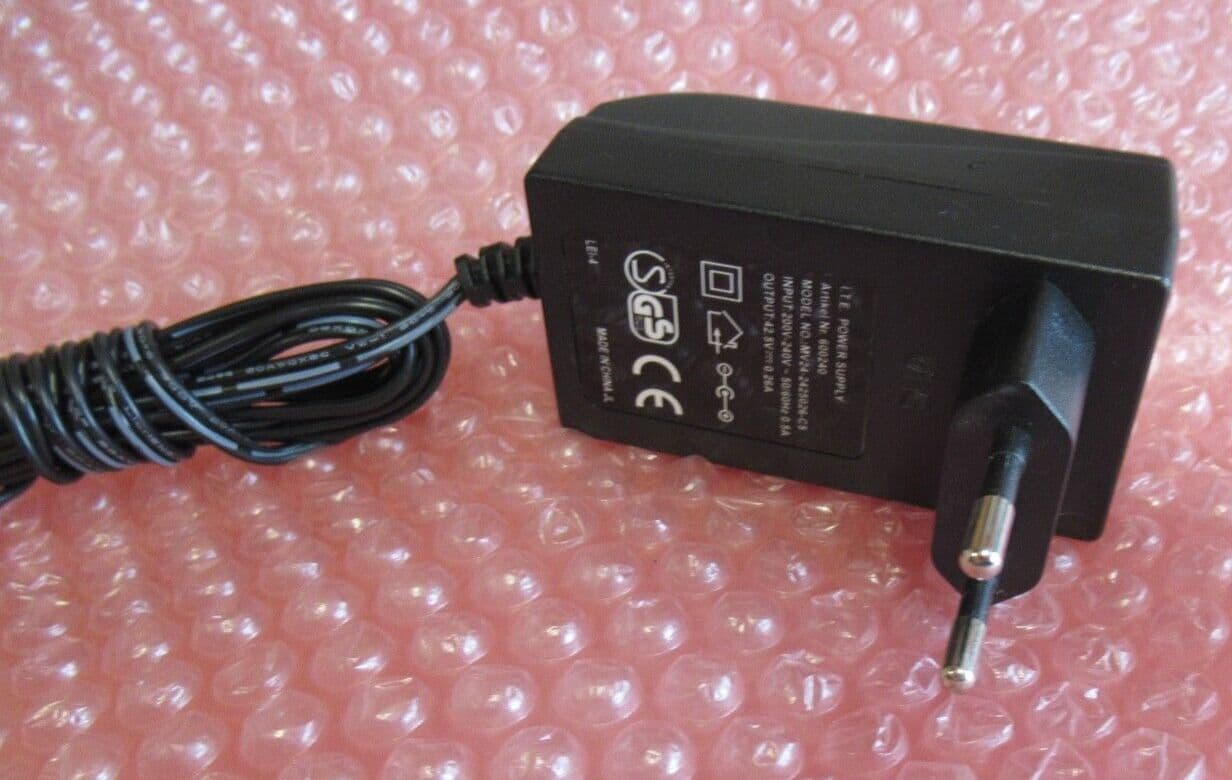 ITE MV24-2425026-C5 600240 EU 2-Pin Plug AC Power Adapter 10W 42V 0 26A