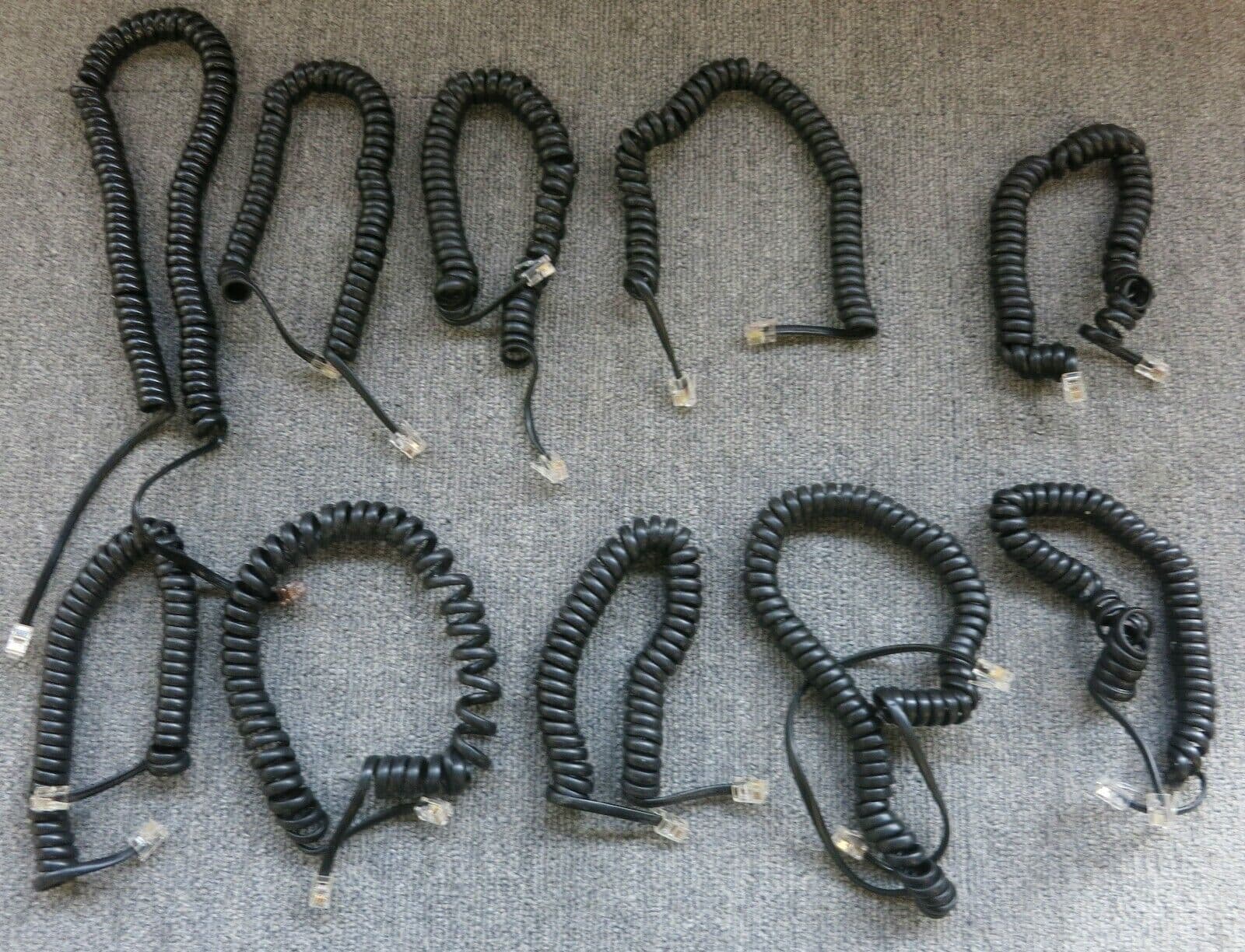 Job Lot 10 x Black Coil Cords RJ11 Connector To RJ11 Connector Plug Adapter