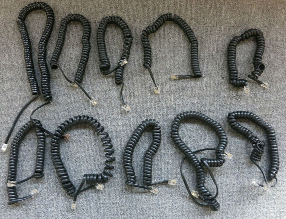 Job Lot 10 x Black Coil Cords RJ11 Connector To RJ11 Connector Plug Adapter