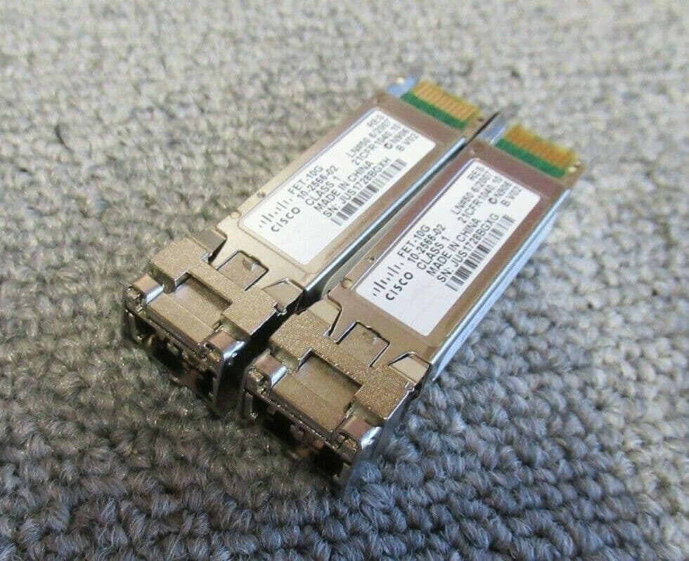 Job Lot 2 x Cisco 10-2566-02 FET-10G Multi-Mode Fibre 850nm SFP Transceiver