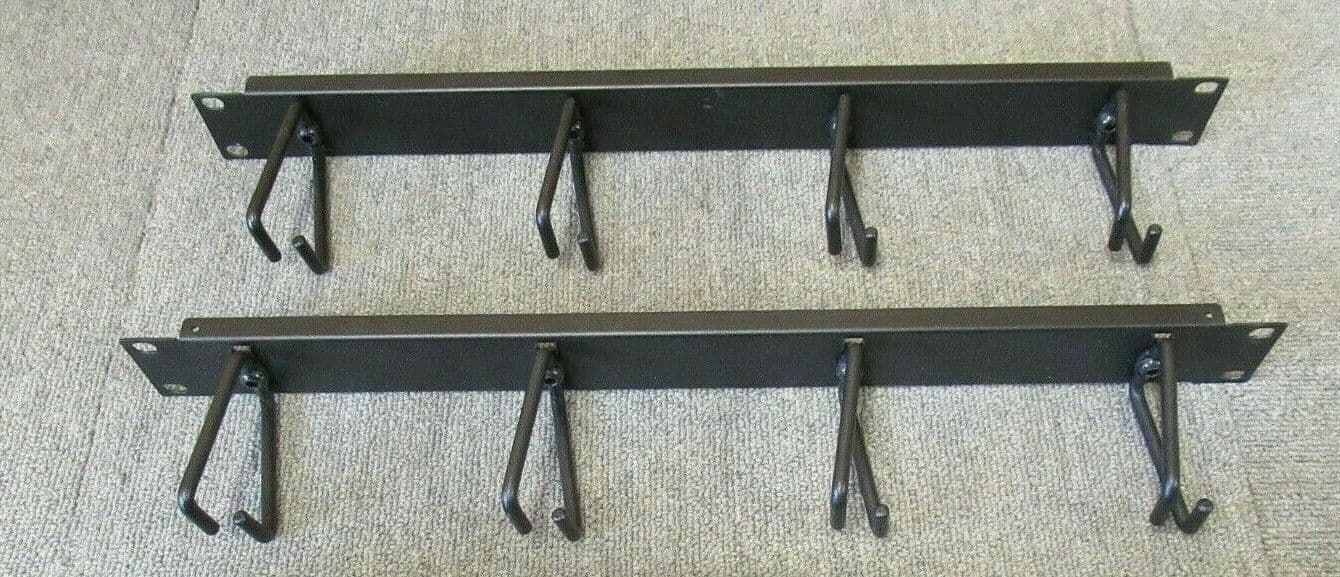 Job Lot 2 x Data Rack Cabinet Cable Tidy Bar 19" 1U Vertical Black 4 ...