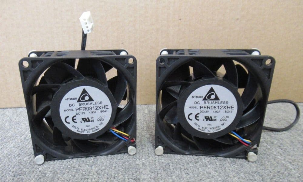 Job Lot 2 x Delta Electronics PFR0812XHE 80x80x38mm 12V 4 9A 4-Wire ...