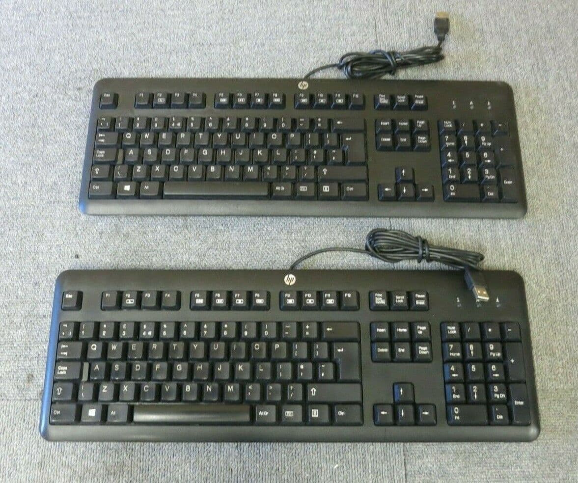 Job Lot 2 x HP KU-1156 672647-033 724720-031 Wired USB QWERTY UK ...