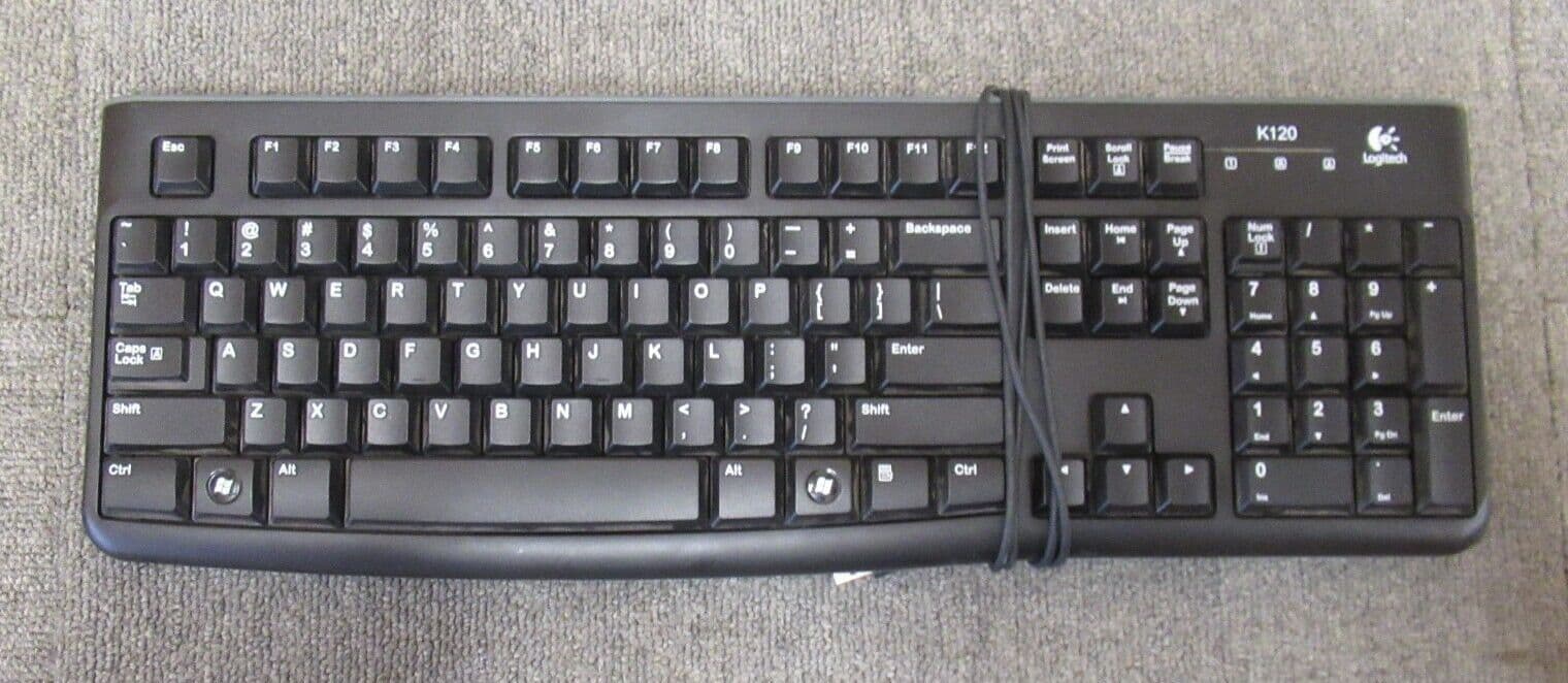 Job Lot 2 x Logitech K120 820-003292 Standard USB Wired Black UK QWERTY ...