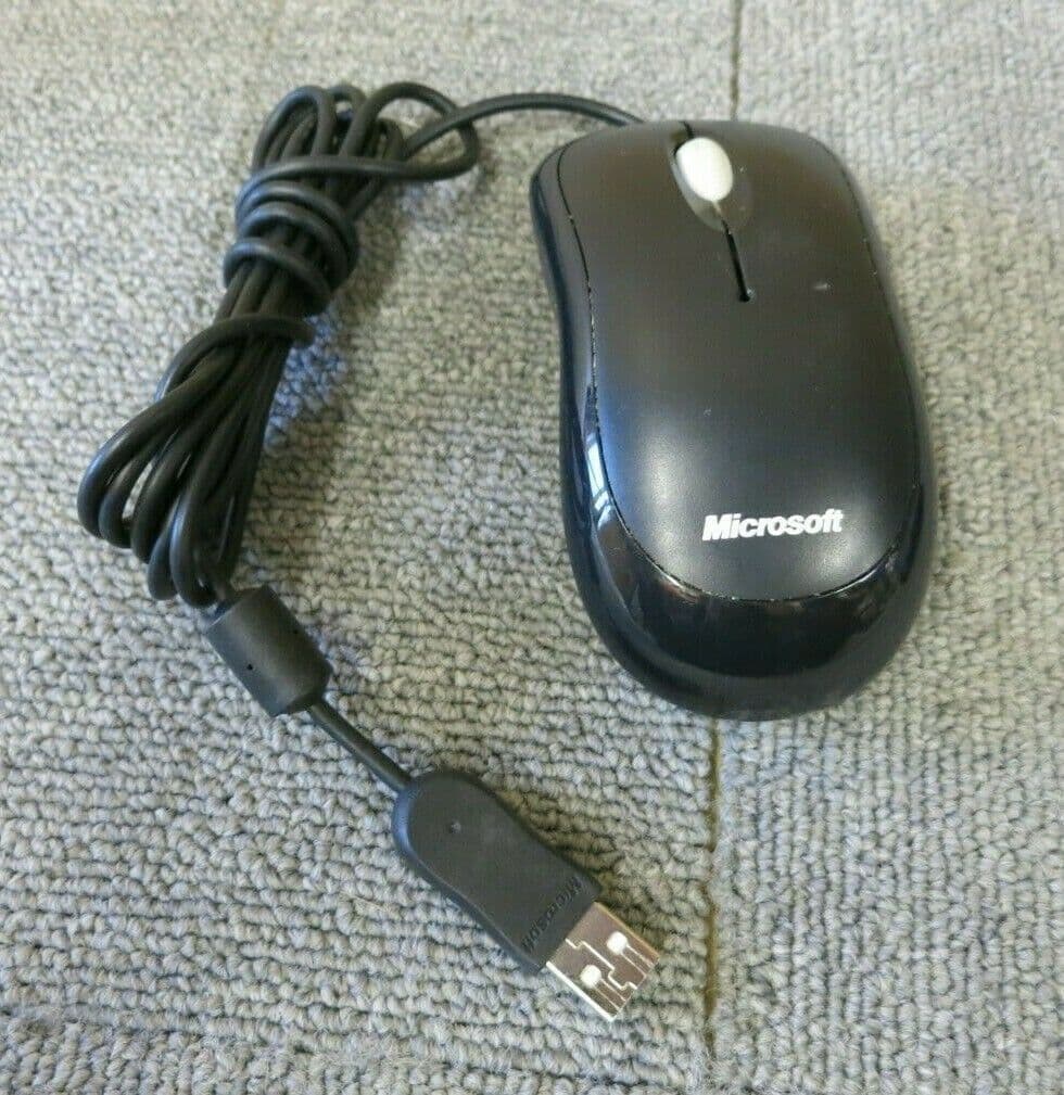 Job Lot 2 x Microsoft 1113 Black USB Wired 3 Button Optical Scroll ...
