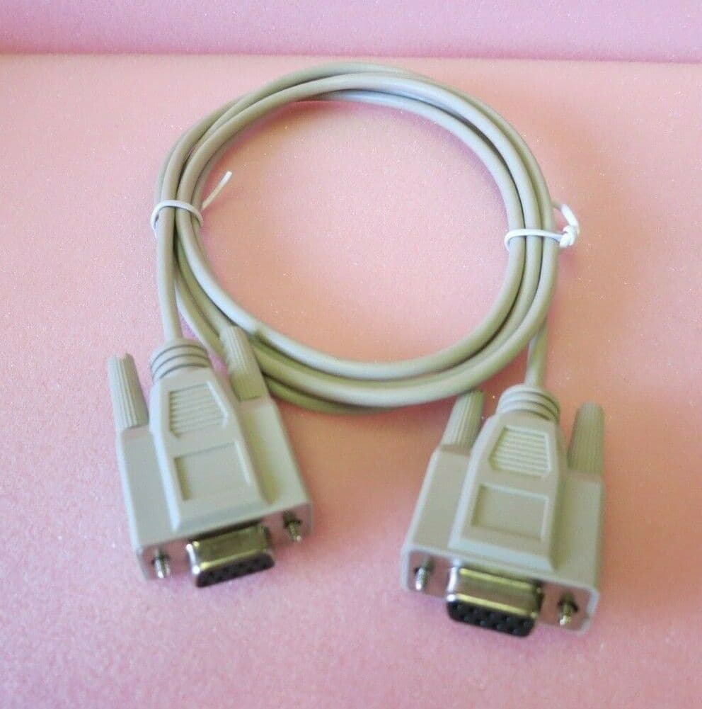 Job Lot 2 x New 1M VGA Serial Cable Grey D9 Way Female To D9 Way Female