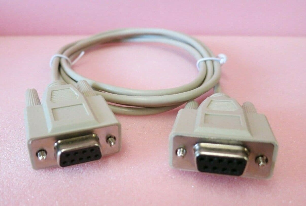 Job Lot 2 x New 1M VGA Serial Cable Grey D9 Way Female To D9 Way Female
