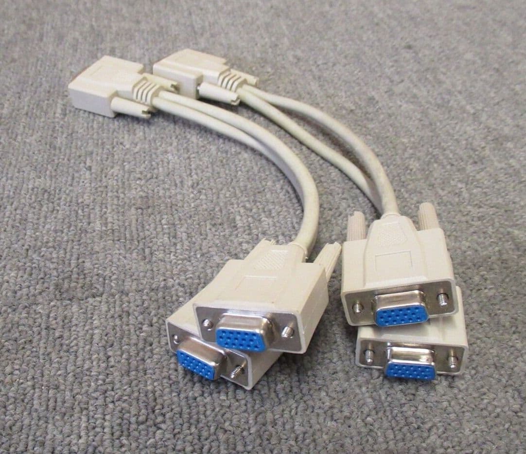 Job Lot 2 x VGA 15-Pin Male To Dual VGA 15-Pin Female Splitter Cable