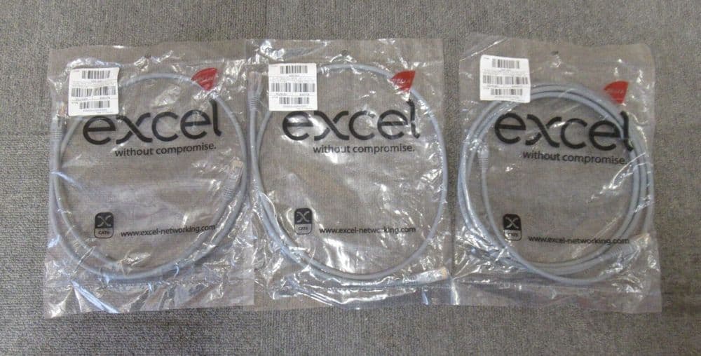 Job Lot 3 x Excel 100-310 100-311 Cat6 UTP Unshielded 1m 2m Grey Patch ...
