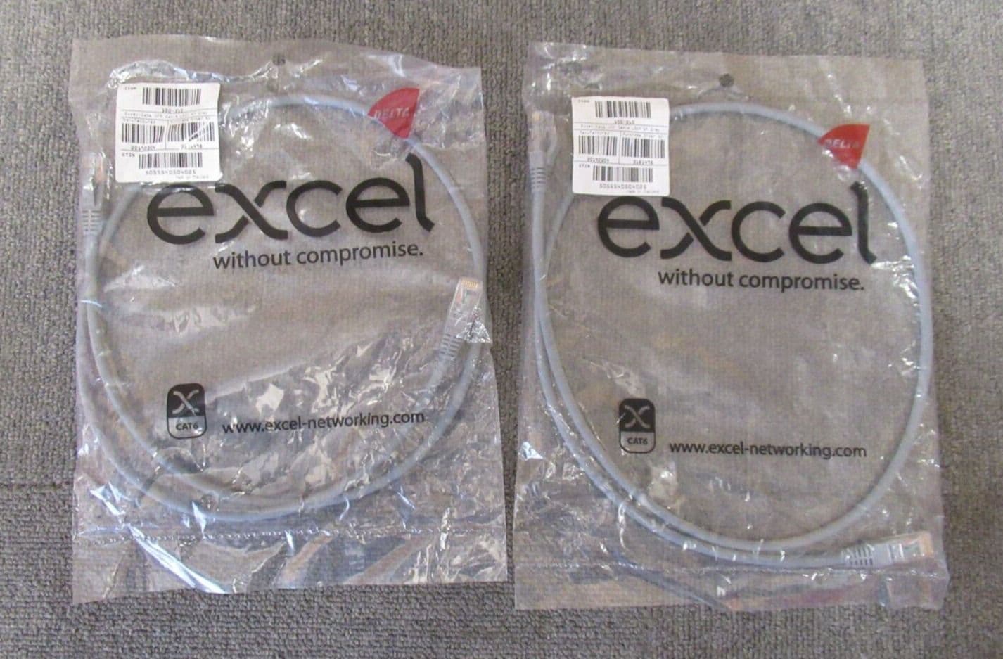 Job Lot 3 x Excel 100-310 100-311 Cat6 UTP Unshielded 1m 2m Grey Patch ...