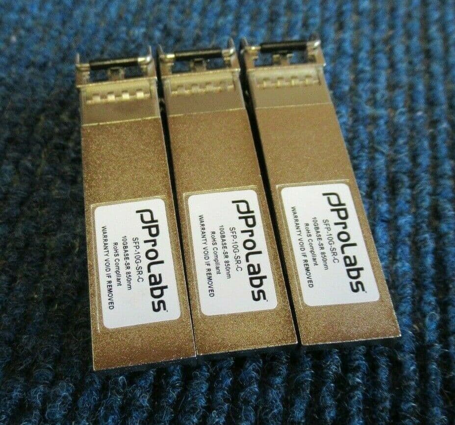 Job Lot 3 x Prolab SFP-10G-SR-C 10GBase-SR 850nm Duplex LC SFP Transceiver