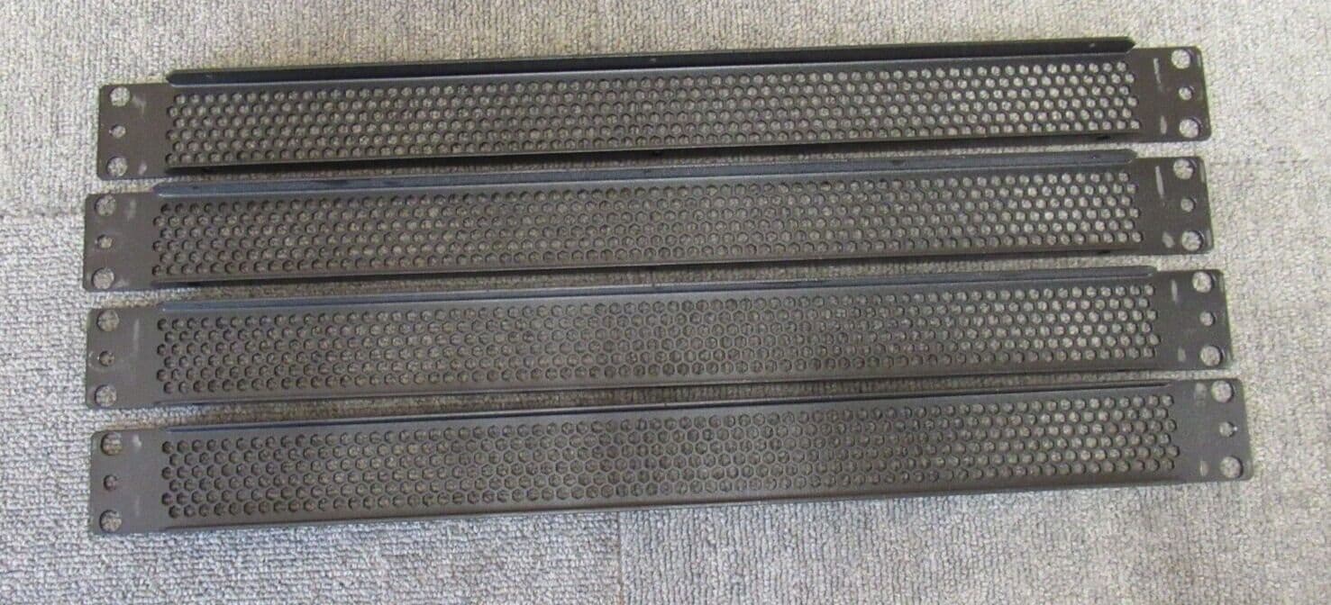 Job Lot 4 x 1U 19" Vented Black Mesh Blanking Panel