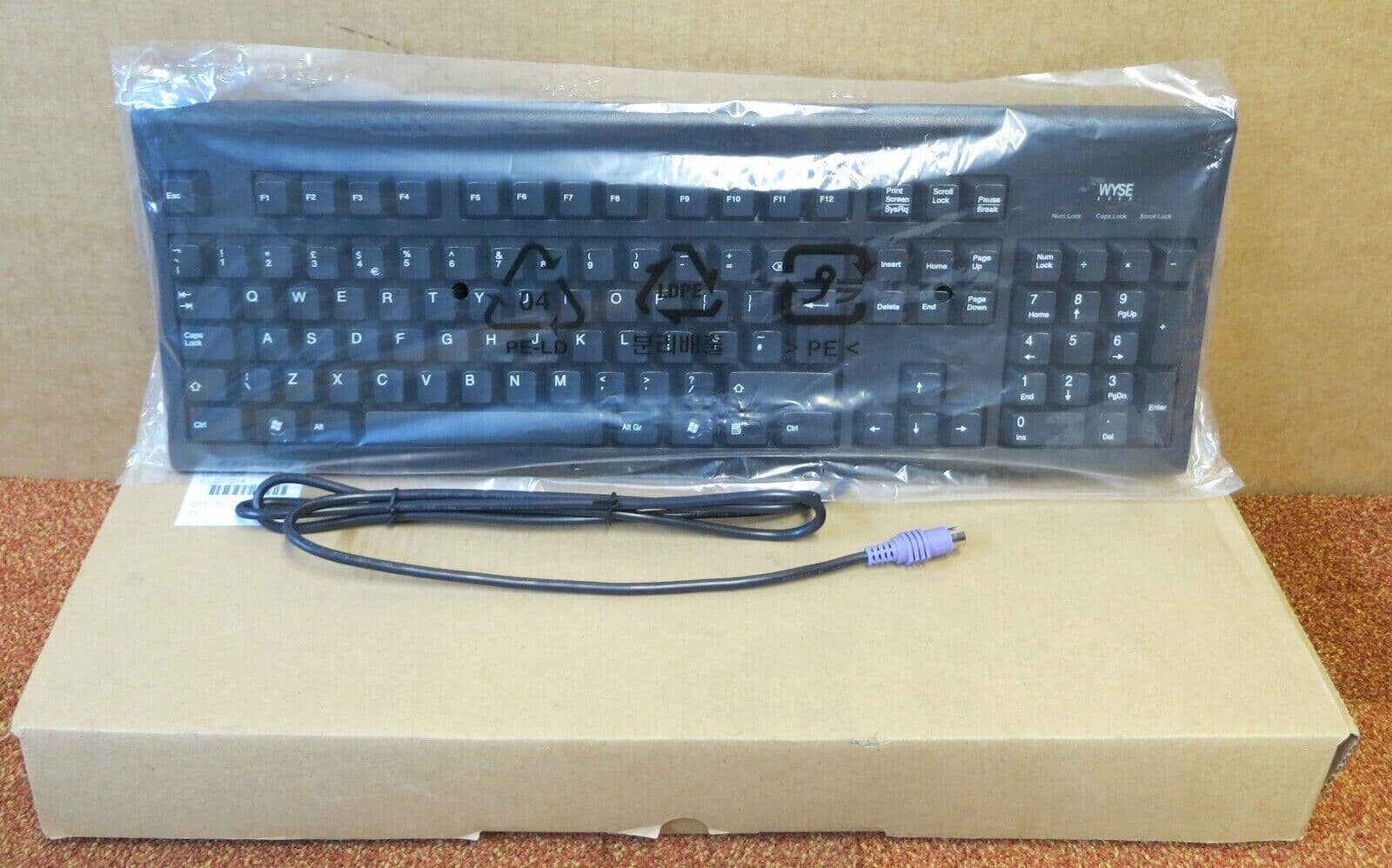 Job Lot 4 x NEW Wyse PS2 PC Keyboard Black UK QWERTY KB-3926 770413-02L