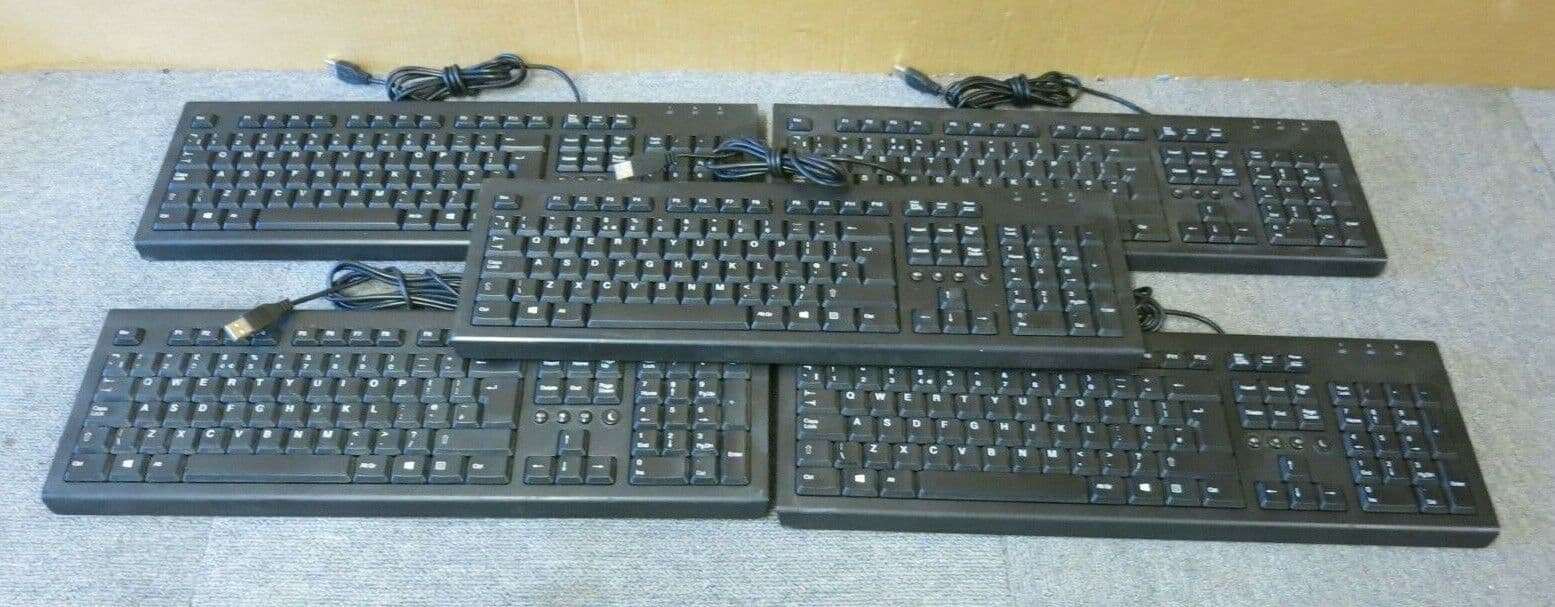 Job Lot 5 x HP 697737-031 Wired USB QWERTY UK Multimedia Straight ...