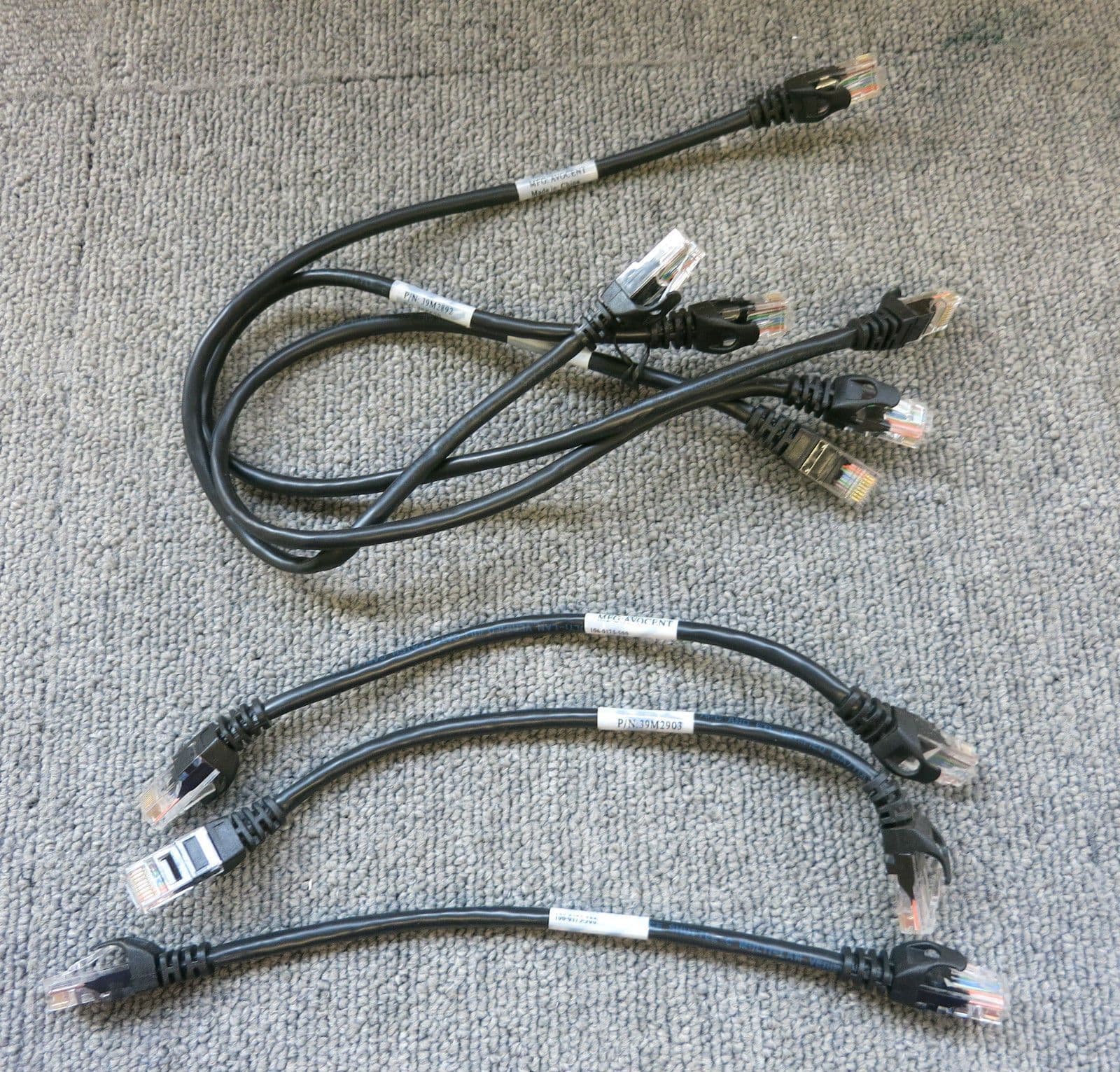 Job Lot 6 x IBM 39M2903 / 39M2892 RJ45 KVM Cable Option Black