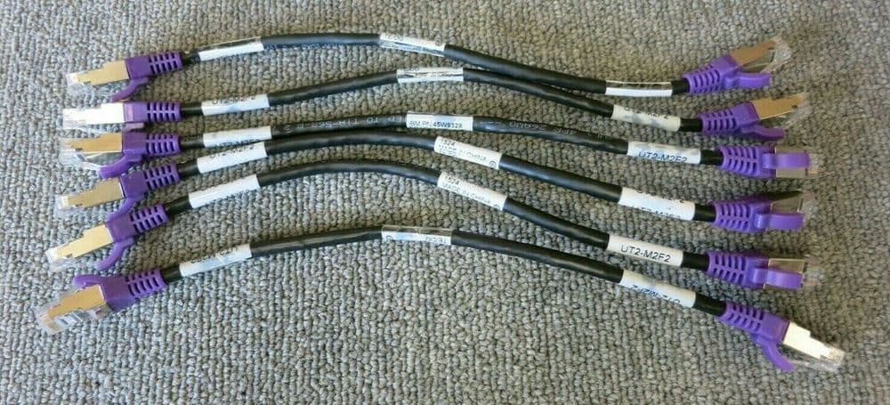 Job Lot 6 x IBM EMC 45W9328 UT2-M2F2 RJ45 To RJ45 Ethernet Patch Cable 11"