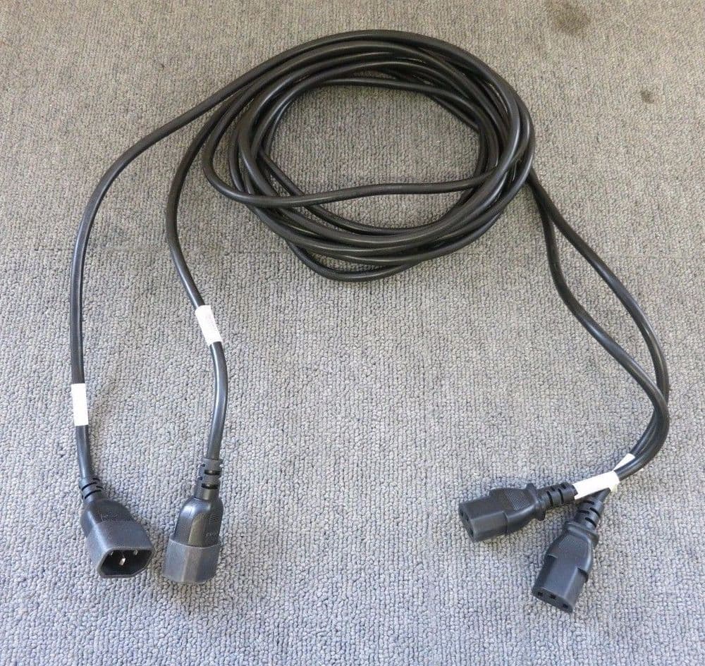 Joblot 2 x Power Extension Cable 3M Black IEC C14 Male to IEC C13 Female